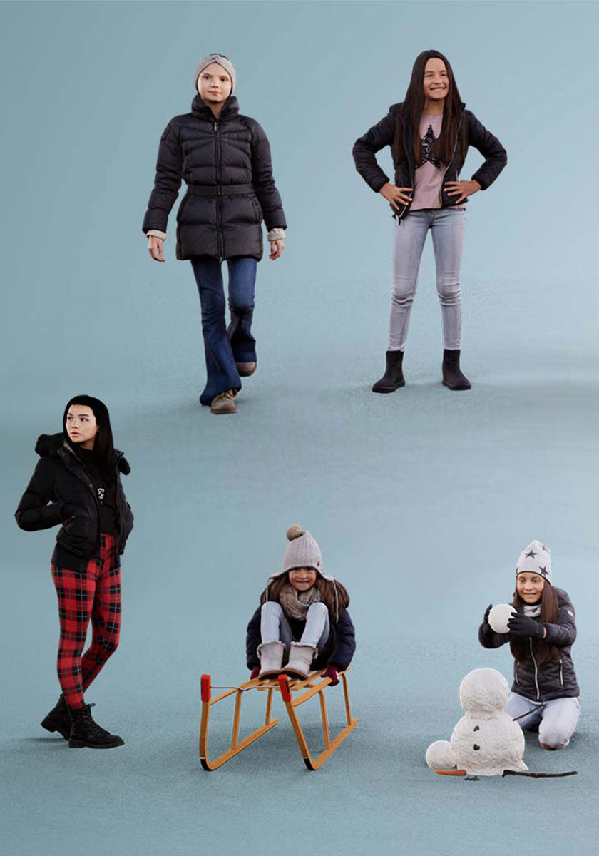1029 Winter Kids Bundle 01 – 3DPEOPLE